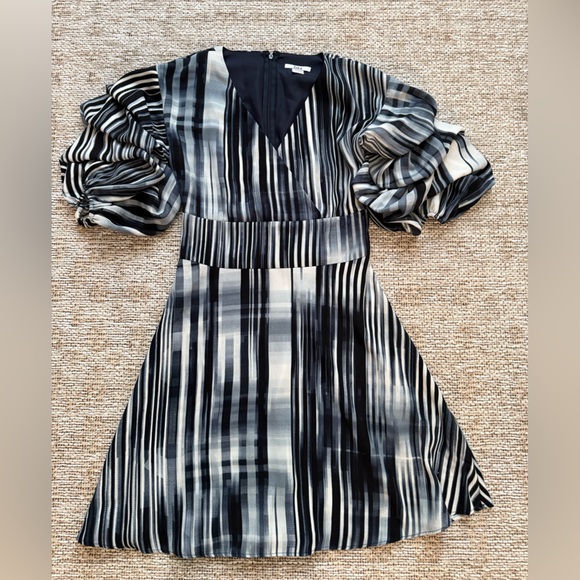 Bar III | Dresses | Bar Iii Black And Gray Striped Midi Dress | Poshmark